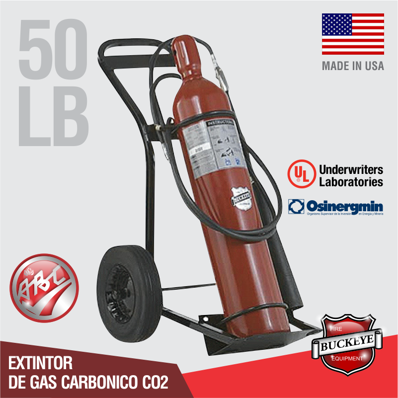 Extintor Buckeye de 50 Libras Gas Carbónico CO2 – El Palacio de la ...